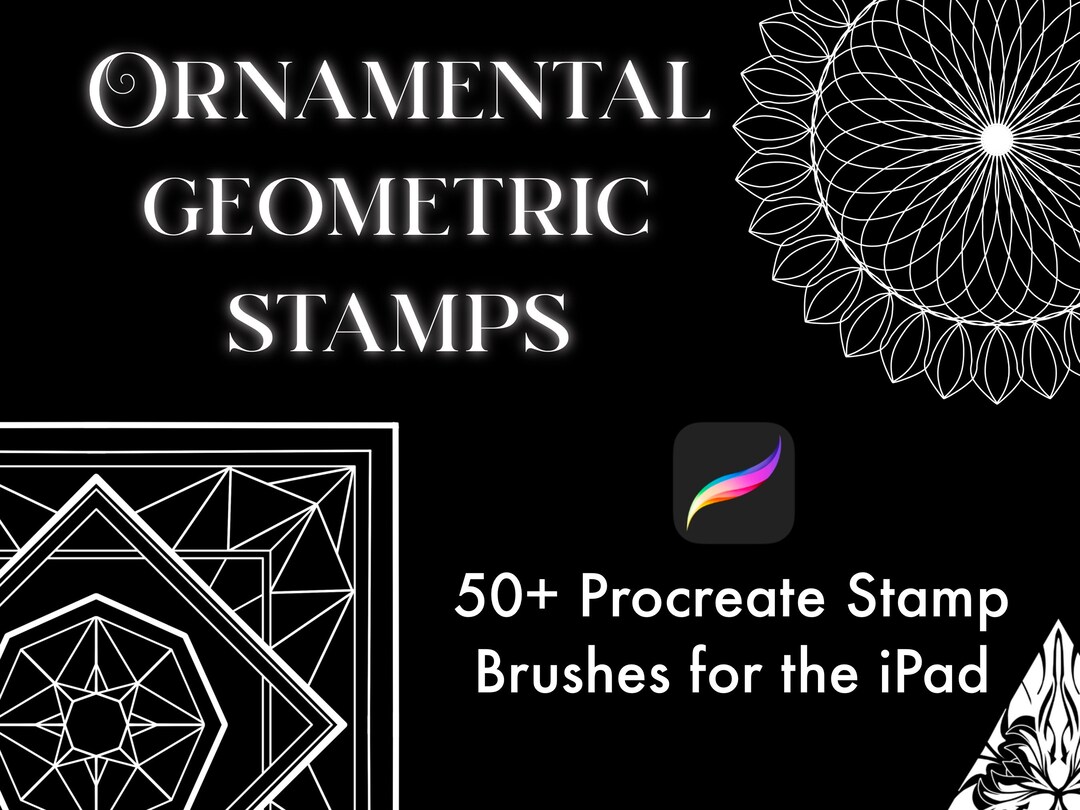 Procreate Ornamental Geometry Stamp Brush Set Digital - Etsy