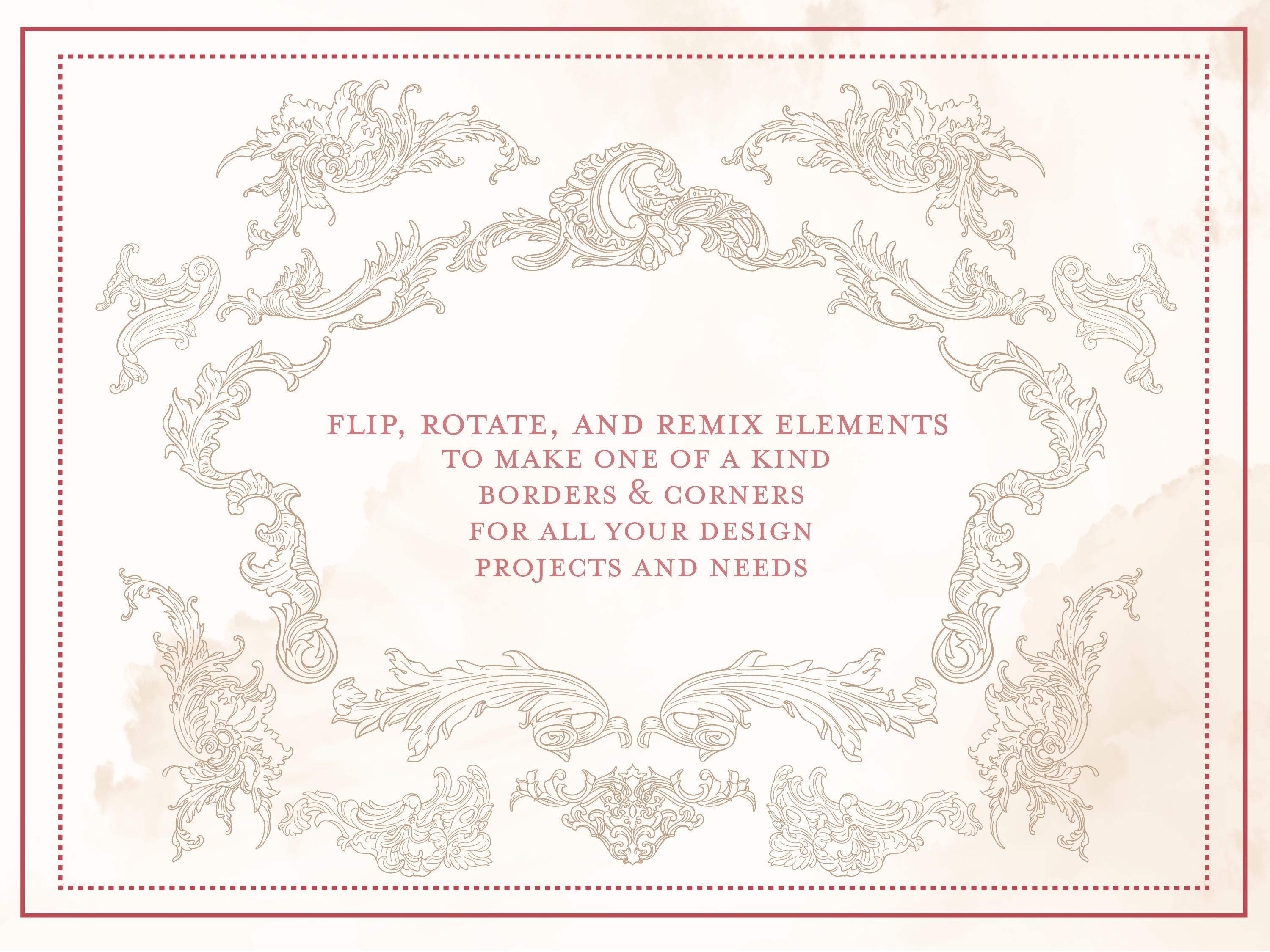 Rococo Ornament Clip Art: Baroque Frame, Border, Corner (SVG & PNG) - Etsy