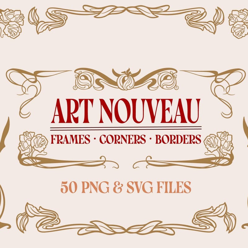 Floral Nouveau Border - Etsy UK