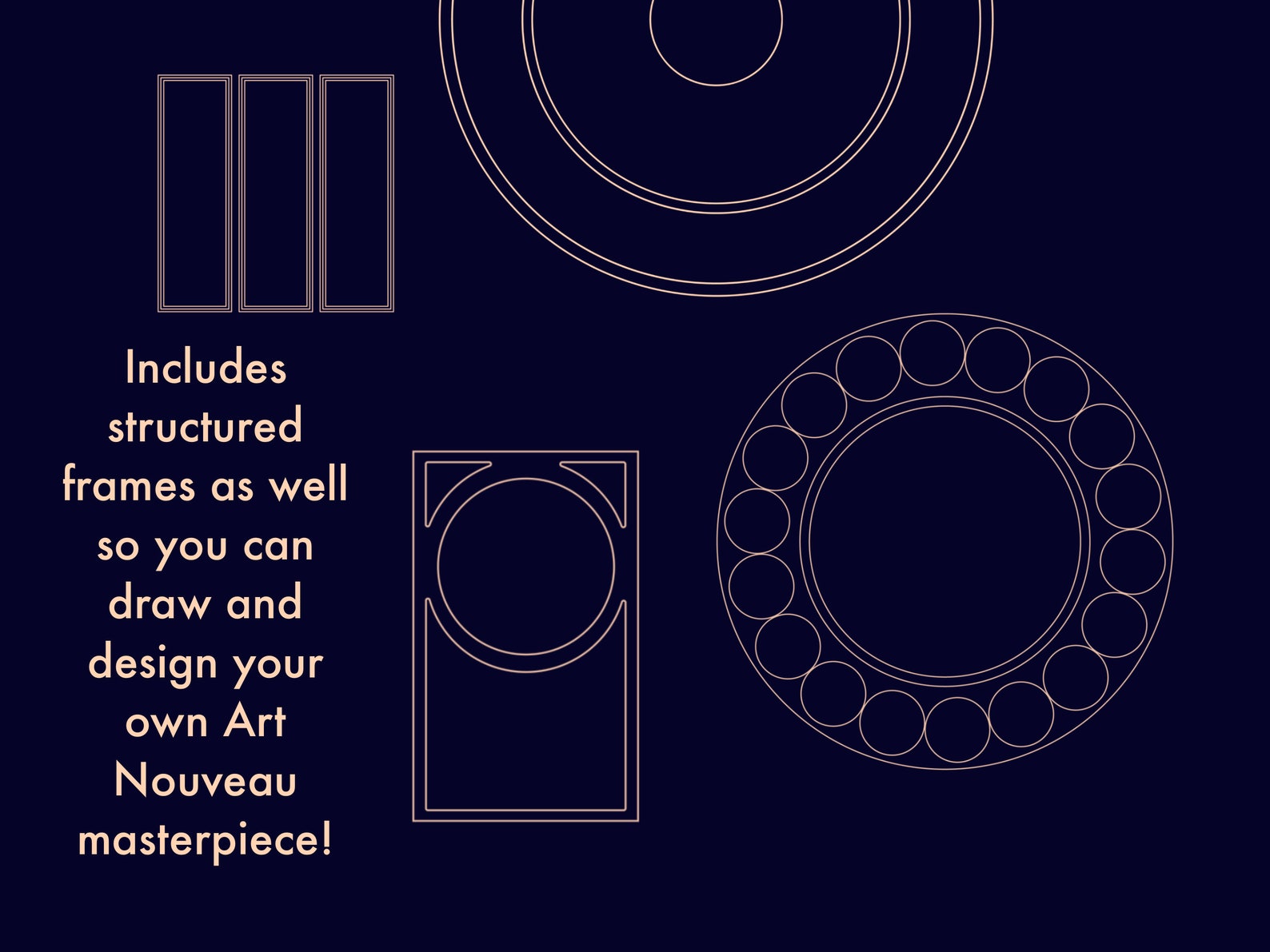 Procreate 40 Plus Art Nouveau Decorative Border, Frame, and Frame ...