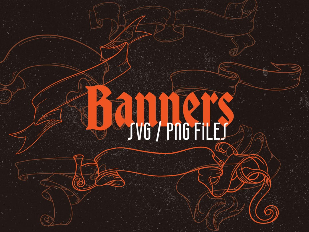 35 SVG/PNG Medieval Fantasy Customizable Flags and Banners , Woodcut ...