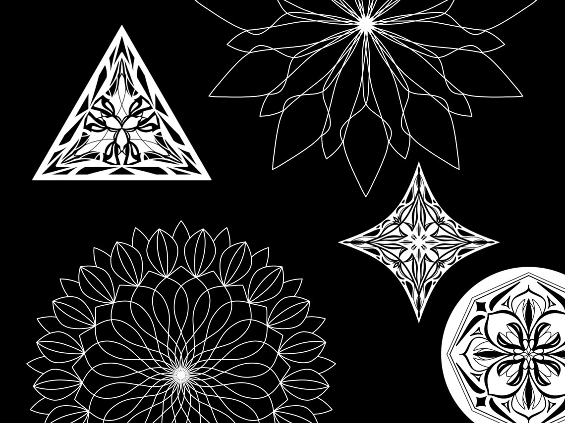 Procreate Ornamental Geometry Stamp Brush Set Digital - Etsy