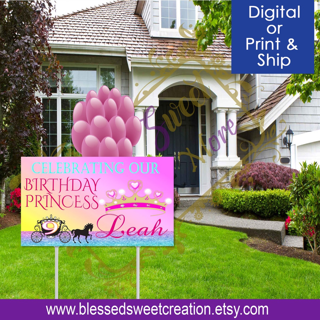 Yard Signs-birthday Yard Sign-birthday-princess - Etsy