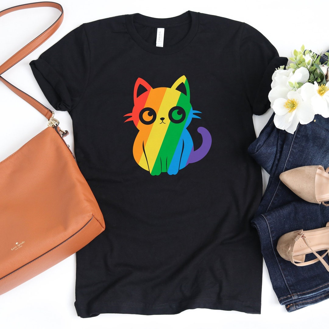 Cat Pride Shirt / Pride Month / Rainbow Cat Shirt / Lgbt Cat Shirt ...