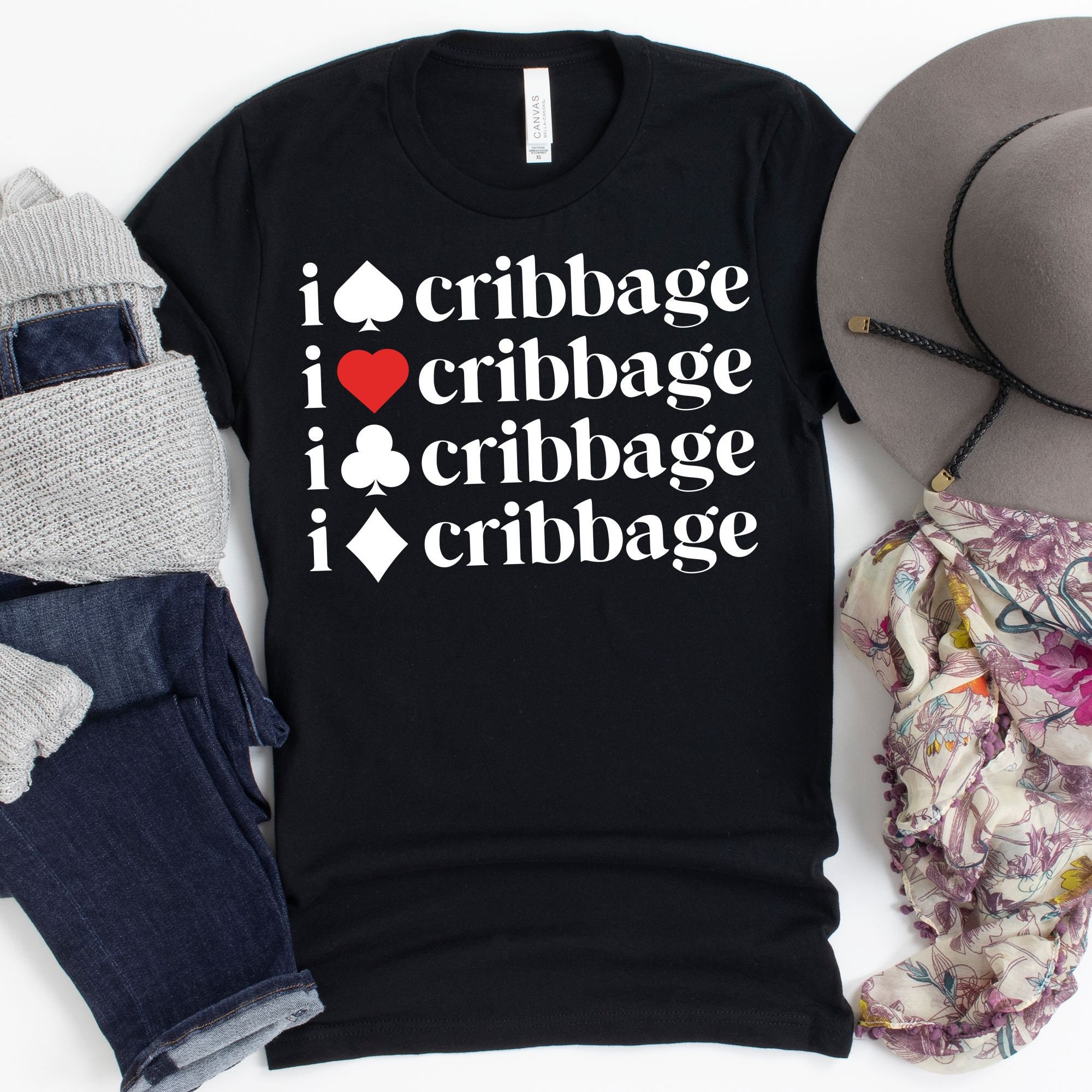 I Love Cribbage T-Shirt / Funny Cribbage Gift / Cribbage Card | Etsy