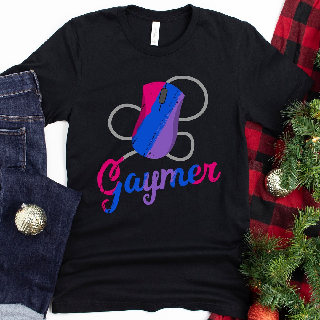 Bisexual PC Gamer T-shirt / Gaymer Shirt / Retro LGBT Shirt / Gay Geek ...