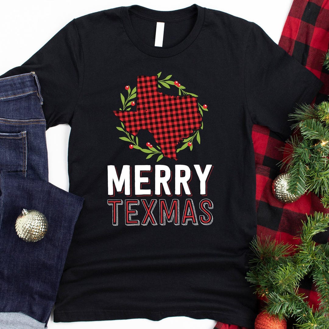 Merry Texmas / T-shirt / Matching Family / Buffalo Plaid / Texas ...