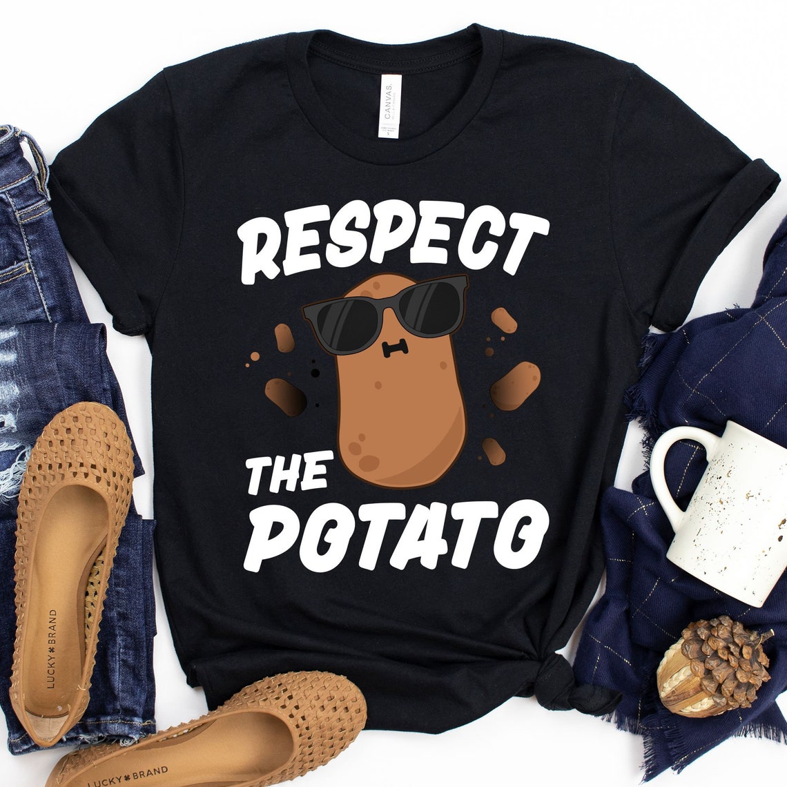 Respect the Potato T-shirt / Funny Potato Shirt / Respect the - Etsy