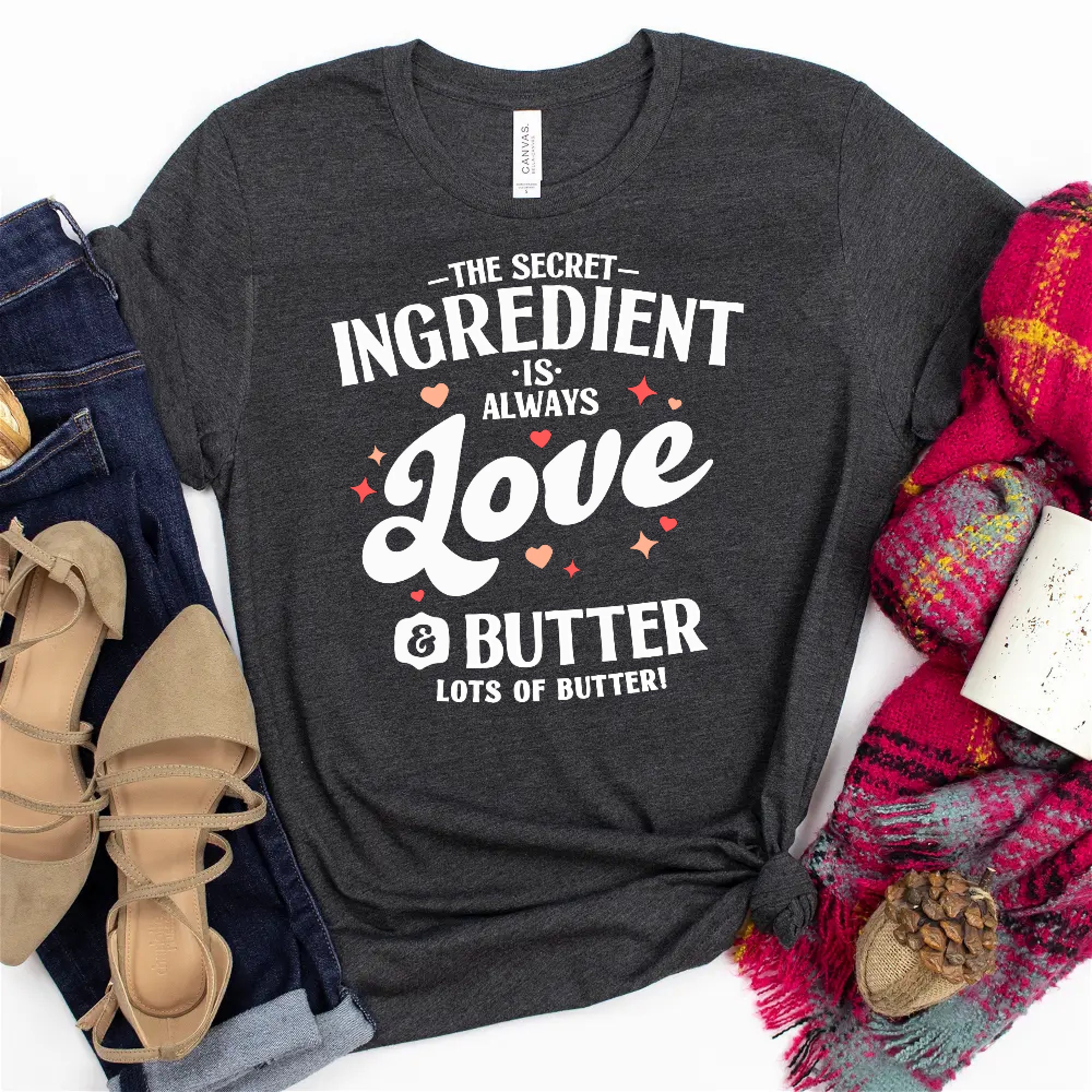 The Secret Ingredient is Love and Butter / Funny Baking Shirt / Baking ...