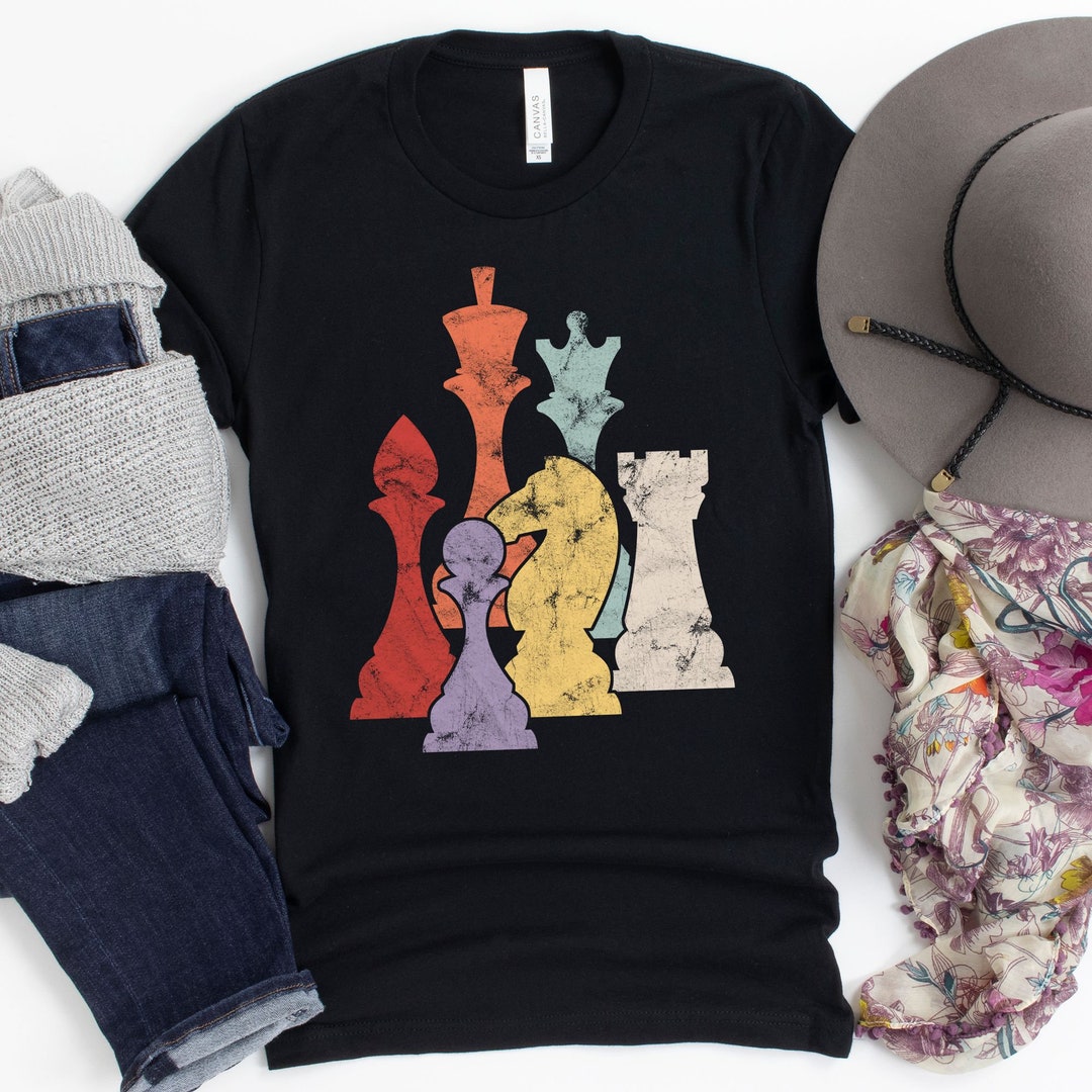Retro Chess Pieces T-shirt / Funny Chess Shirts / Vintage Chess Shirt ...