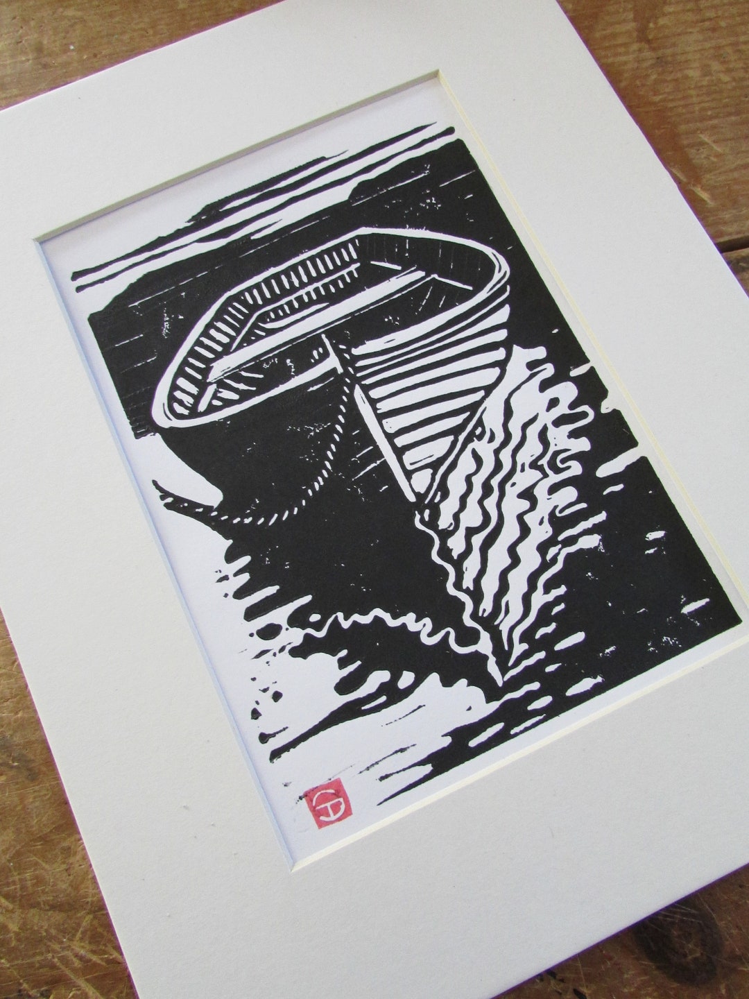 Hand-printed Linocut Reflections - Etsy