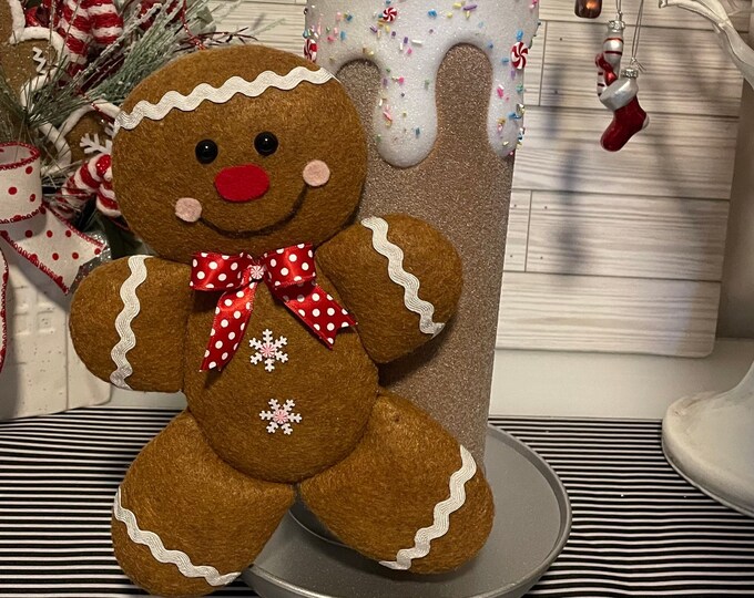 Gingerbread Wreath Attachment, Mini Christmas Gingie Decor, Gingerbread ...
