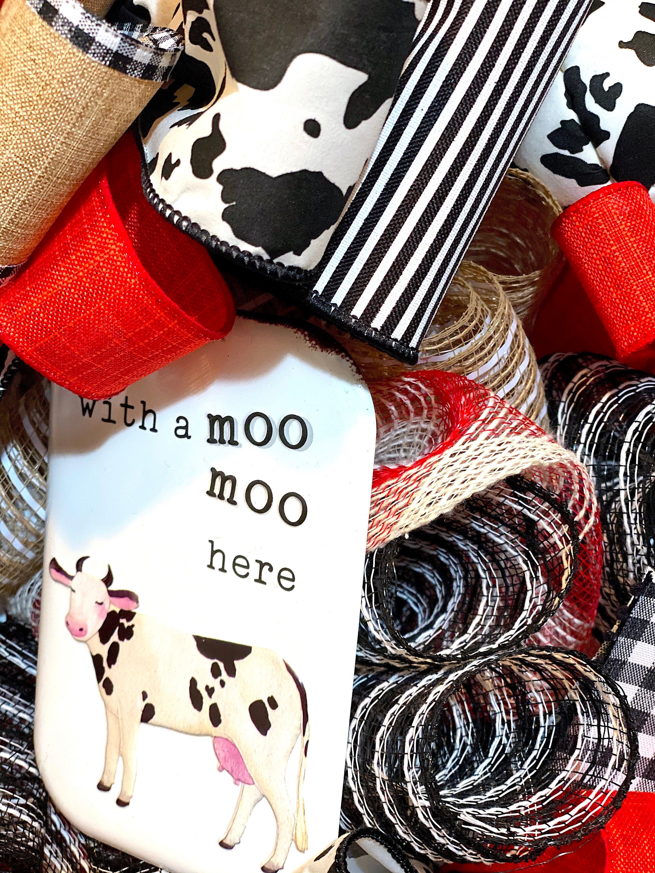 Cow Decor Farmhouse Wreath Cow Inspired Door Hanger Home | Etsy