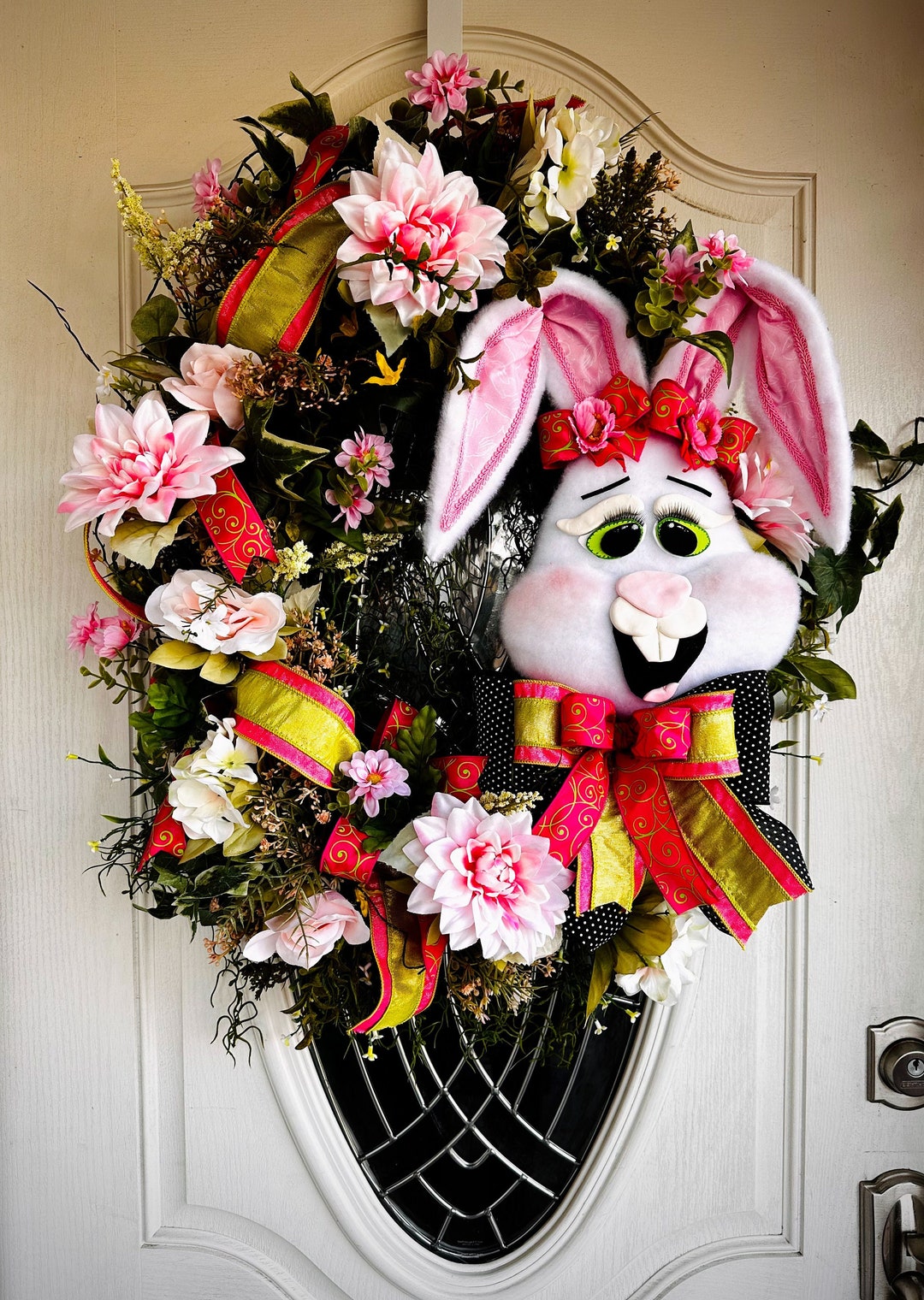 Easter Bunny Wreath, Grapevine Easter Wreath, Front Door Decor - Etsy