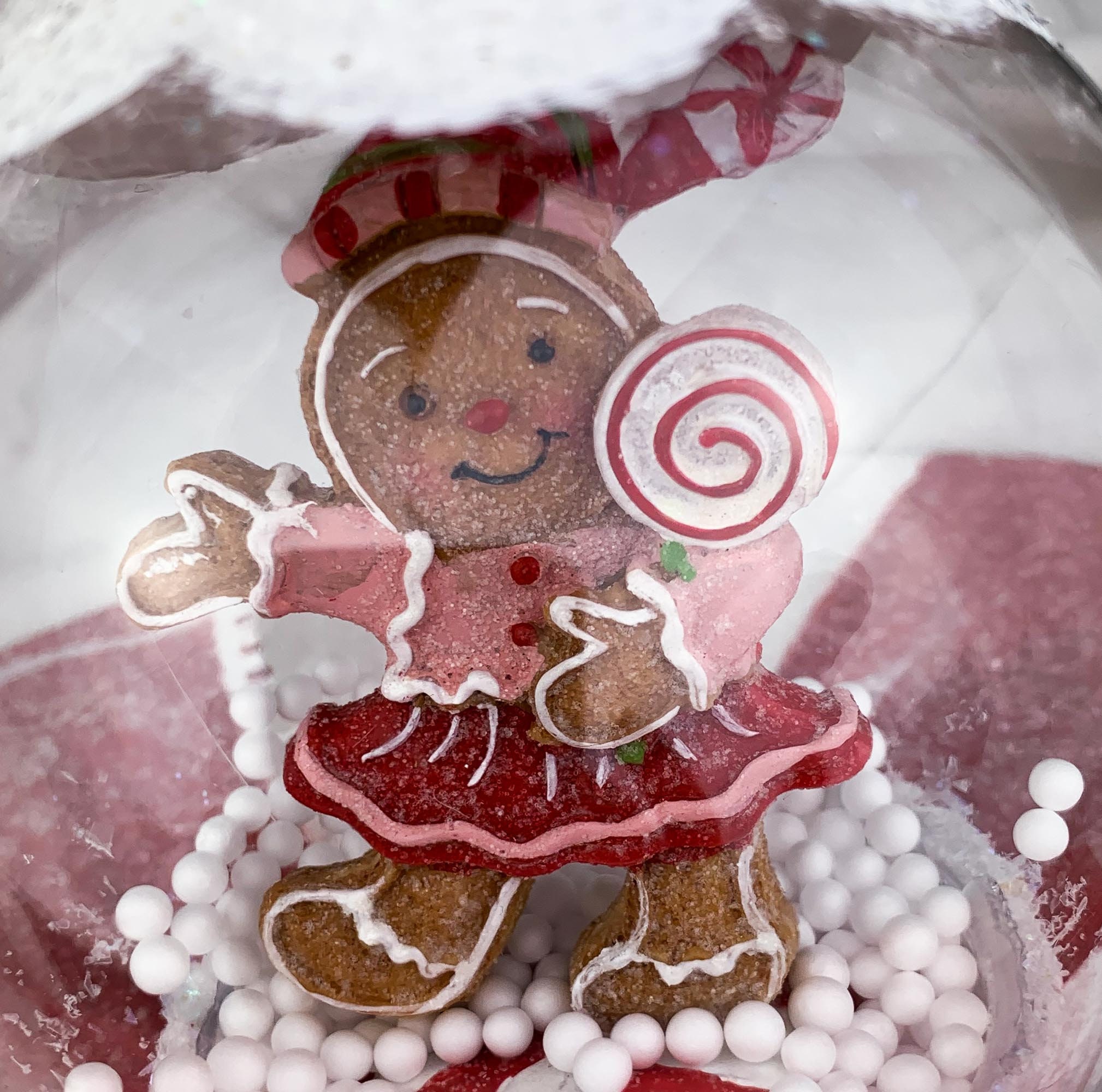 Gingerbread Snow Globe Christmas Decor, Gingerbread Decor, Tiered Tray ...