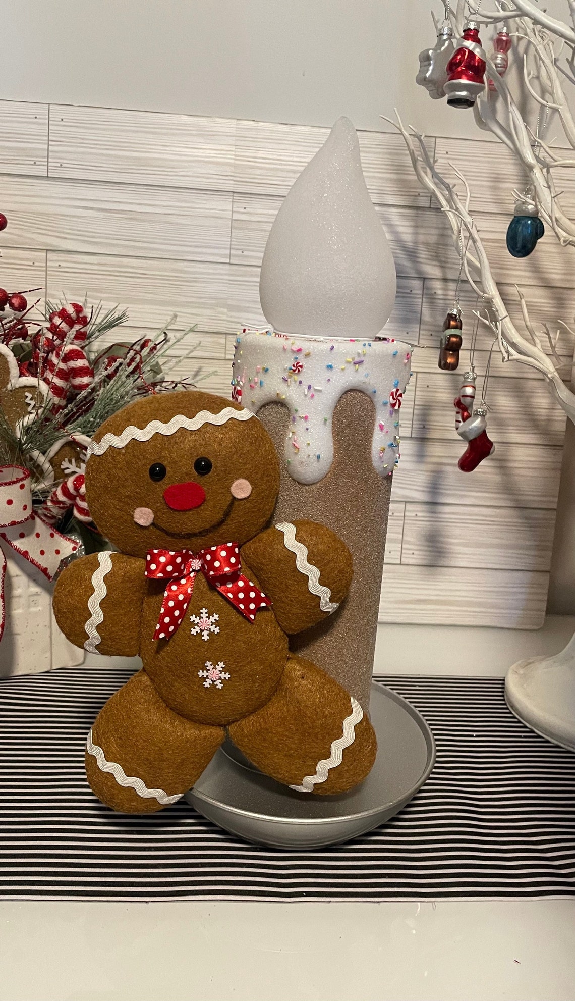 Gingerbread Wreath Attachment, Mini Christmas Gingie Decor, Gingerbread ...