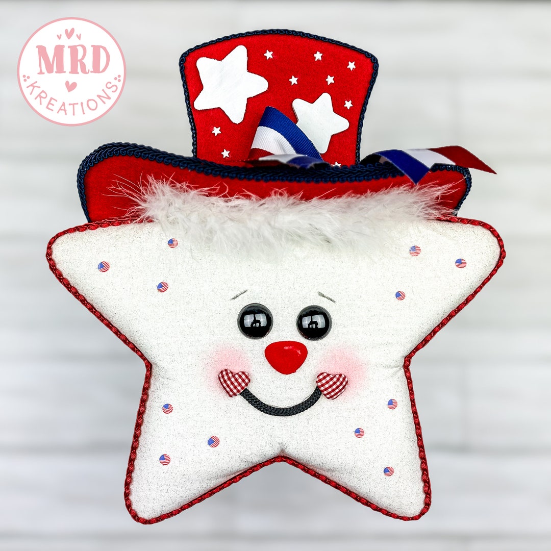 Patriotic Star Wreath Attachment, 4th of July Decor, Uncle Sam Decor ...