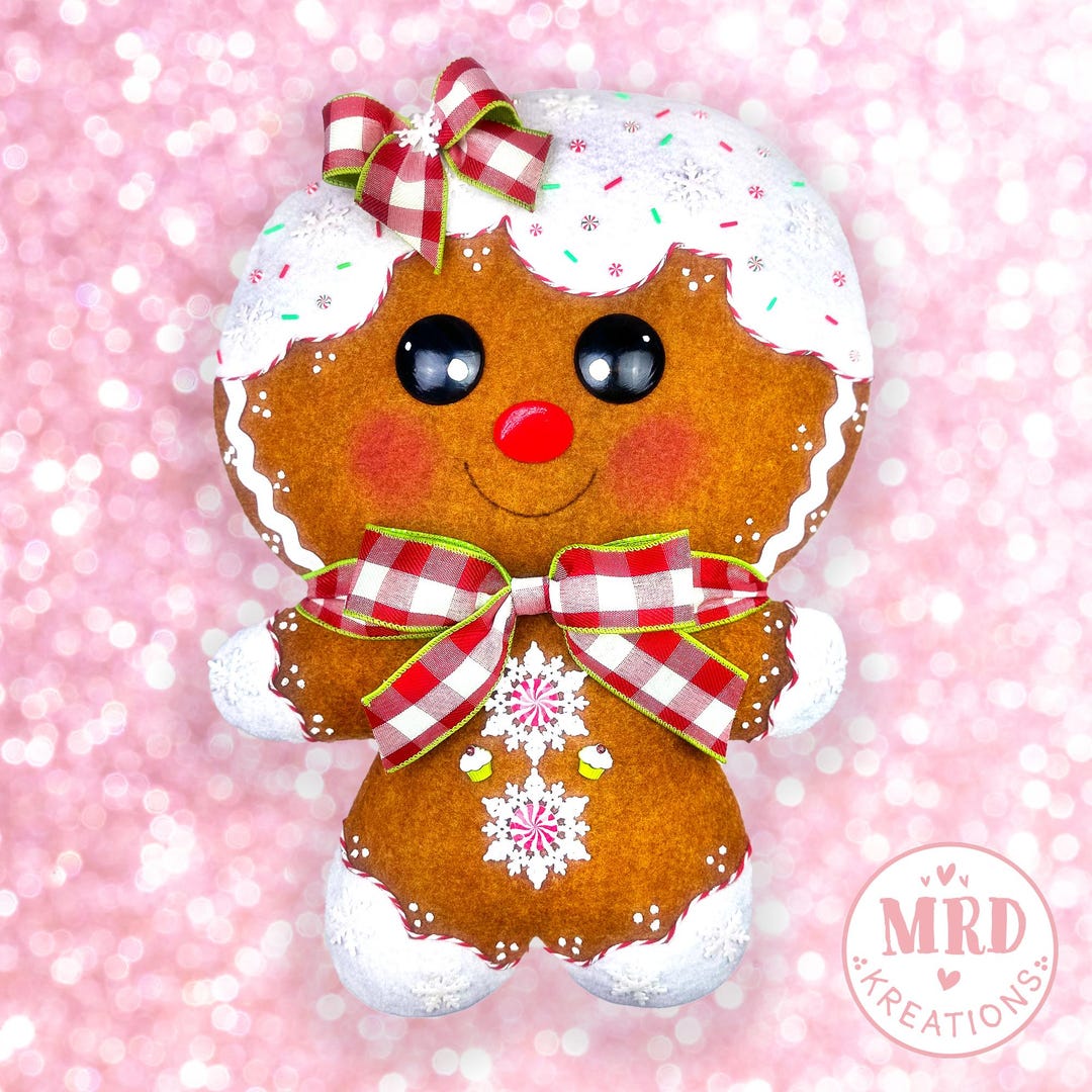 Gingerbread Girl Wreath Attachment, Christmas Gingie Decor, Gingerbread ...