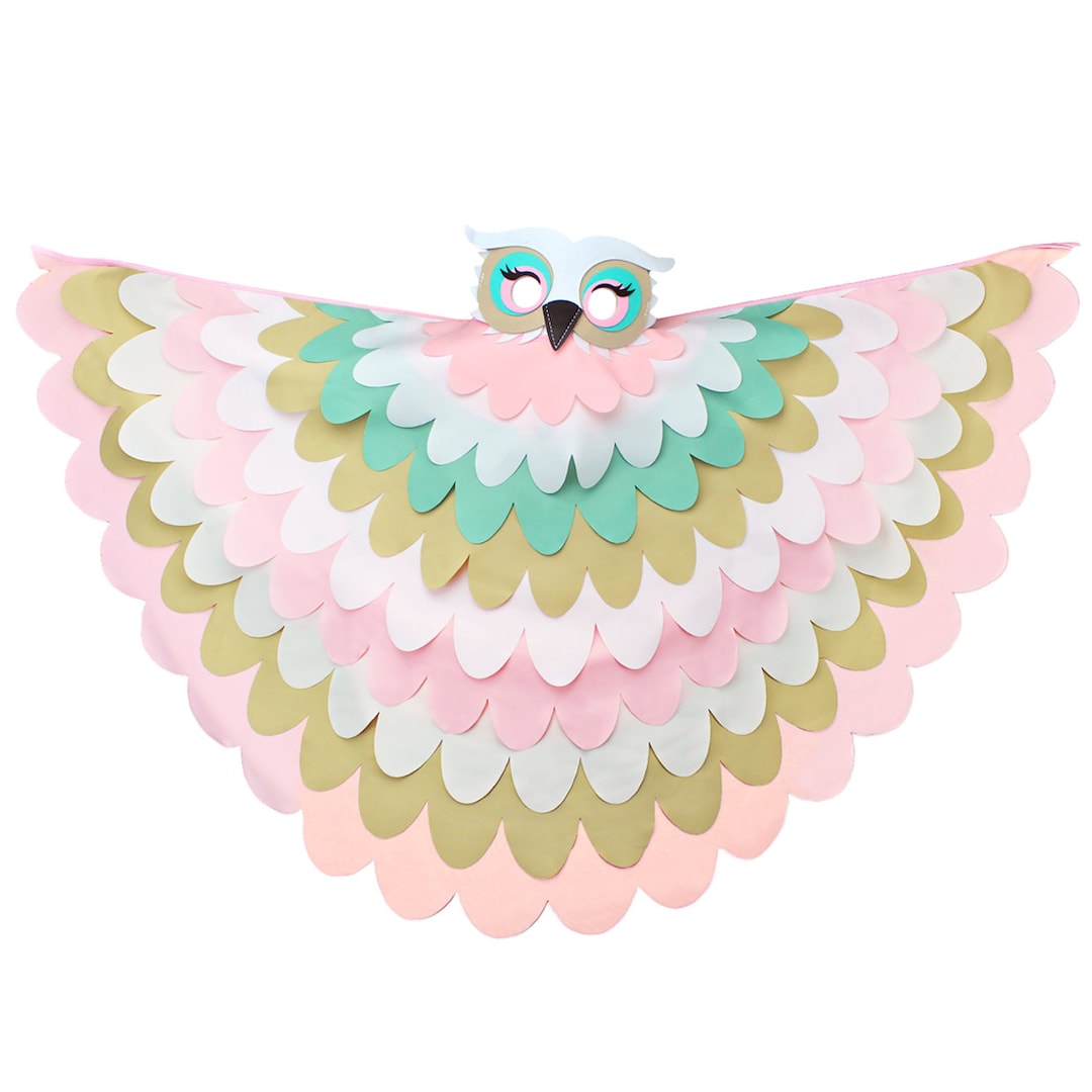 Bird Cape Girls Pastel Pink Owl Cape for Kids With Wings and Mask - Etsy