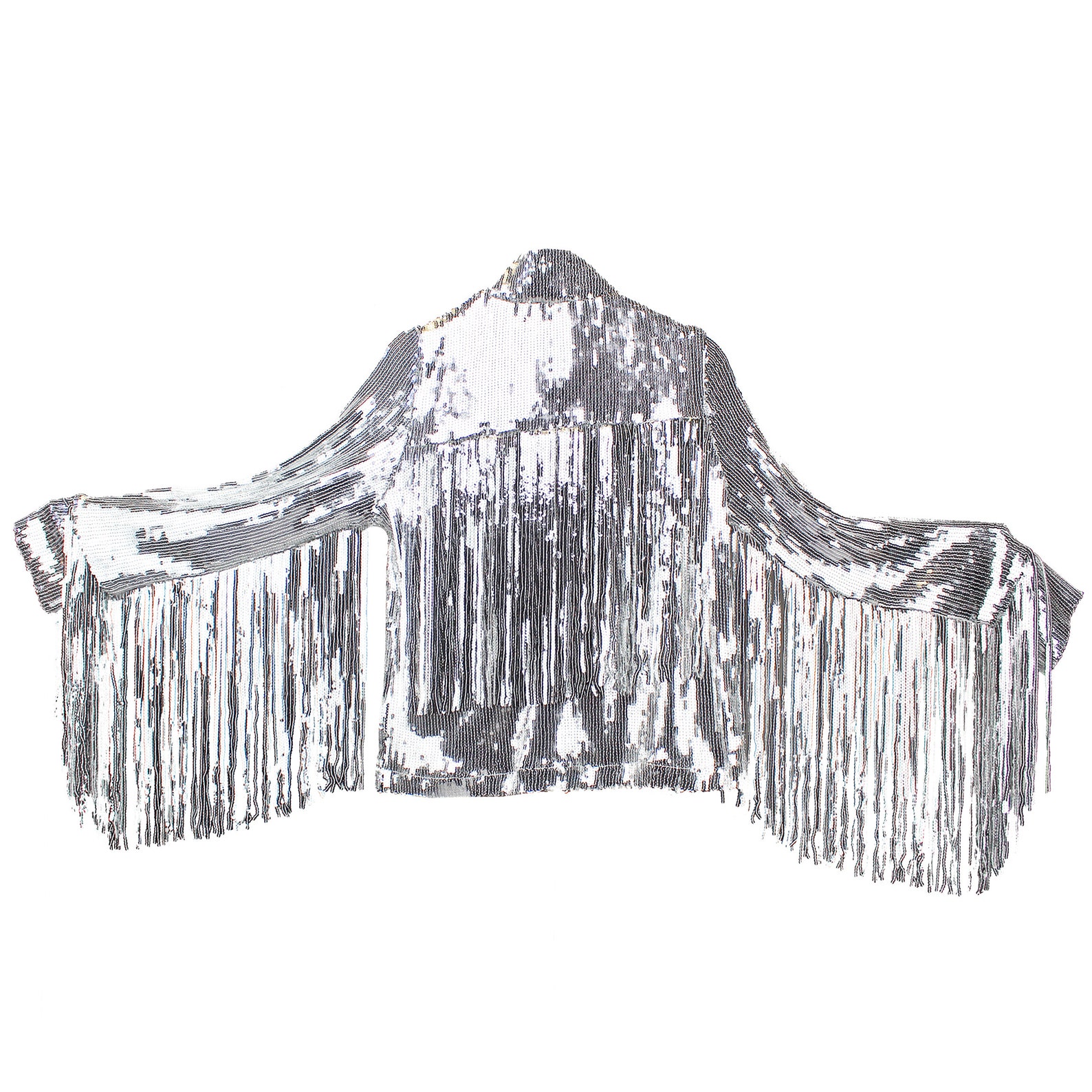 Silver Sequined Fringe Bolero Jacket Dolly Cowboy Western - Etsy