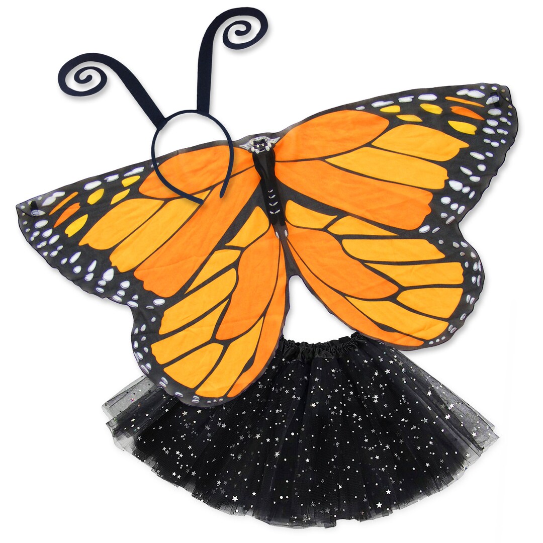 Butterfly Monarch Butterfly Wings Girls Dance Outfit Kids Costume Wing ...