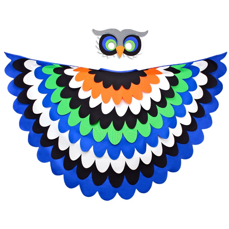 Boys Blue Bird Cape Kids Owl Costume with Bird Wings and Mask | Etsy