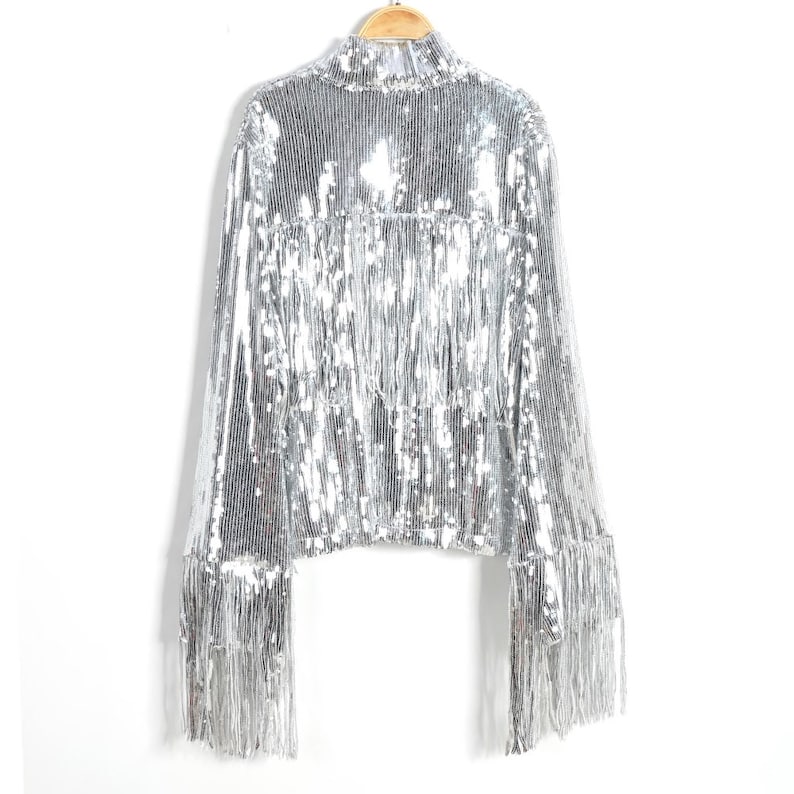 Silver Sequined Fringe Bolero Jacket Dolly Cowboy Western - Etsy