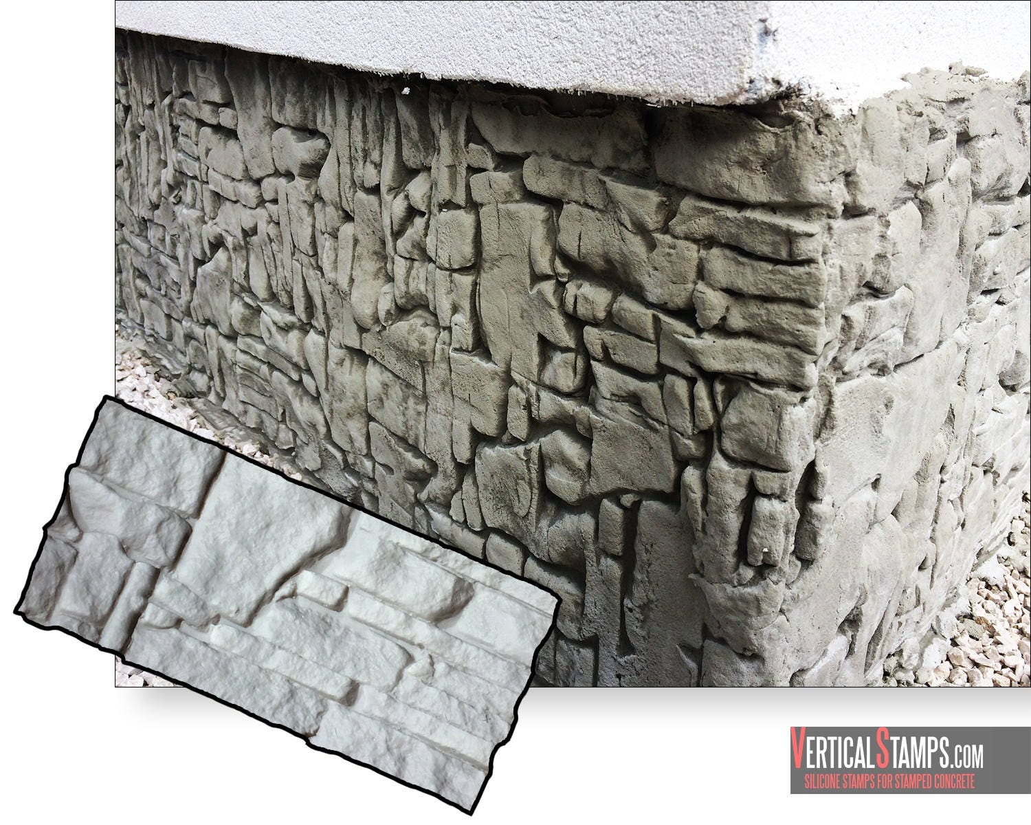 Original Silicone Stamp Vertical Stamped Concrete Decorative Ledgestone ...