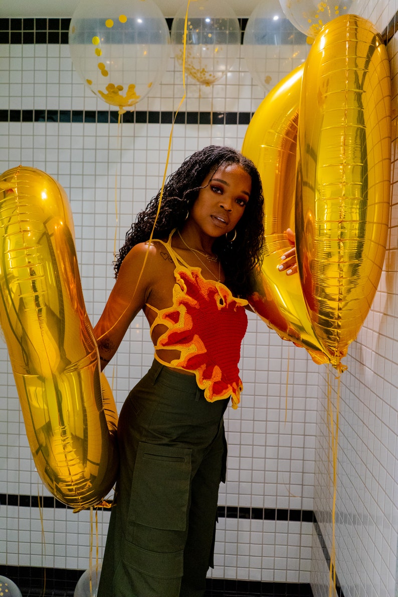 Fire Flames Crochet Halter Top - Etsy