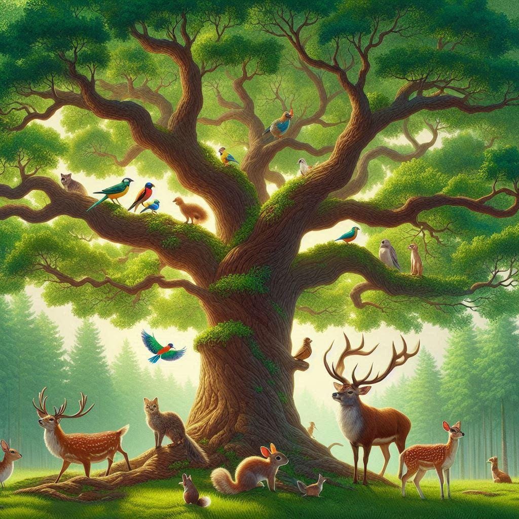Ai Oak Tree Digital Wallpaper, Background for Tablets - Etsy