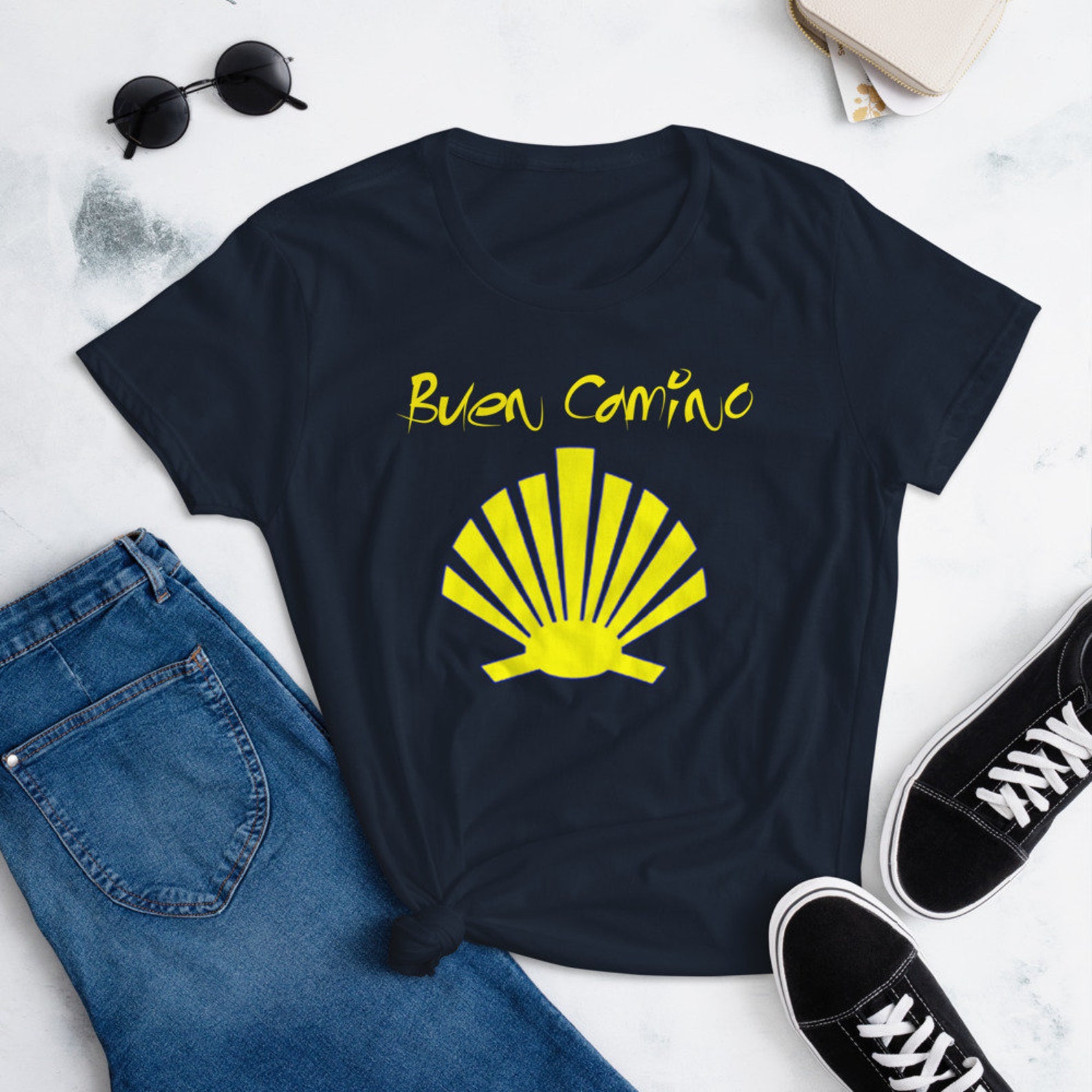 Camino de Santiago T Shirt Compostela Spain Women's Buen | Etsy