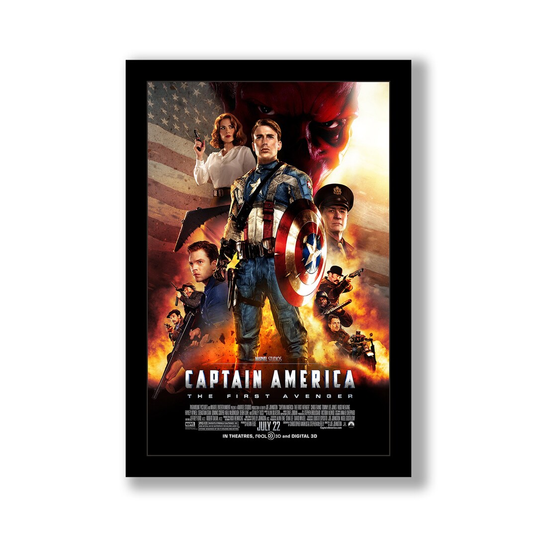 Captain America 11x17 Framed Movie Poster - Etsy