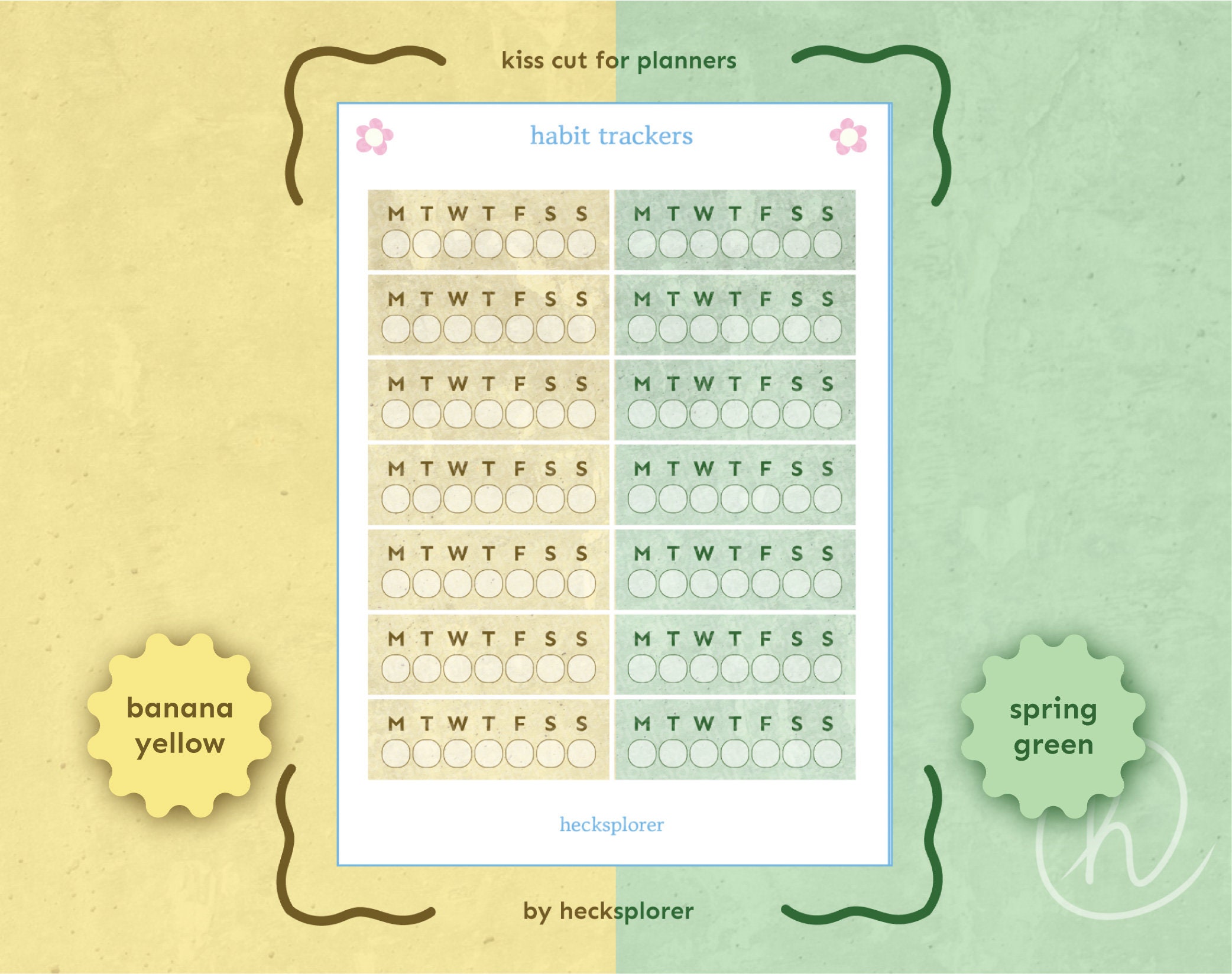 Habit Tracker Planner Stickers kiss Cut Handmade for Planners Bujo ...