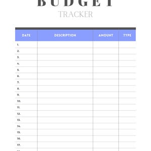 Printable Monthly Budget - Etsy