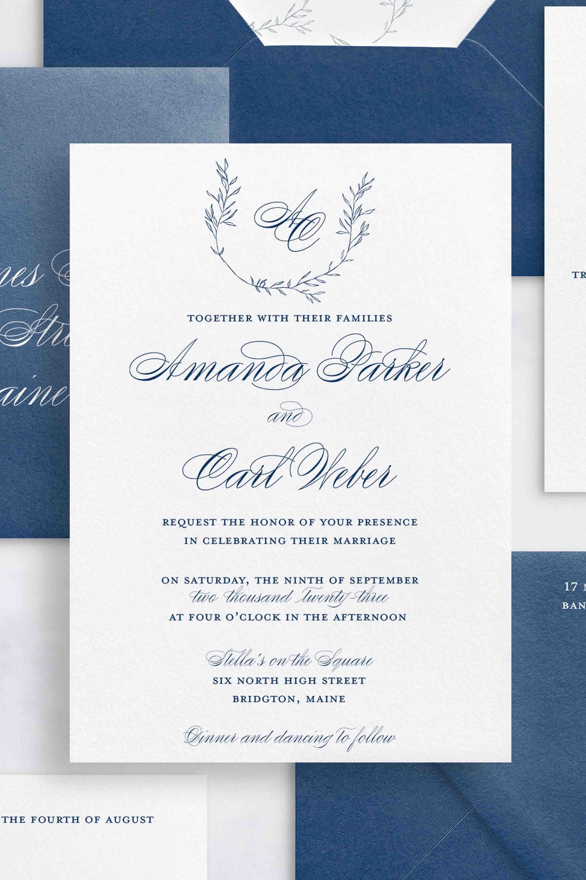 Timeless and Classic Wedding Invitations Wedding Invites With Monogram ...