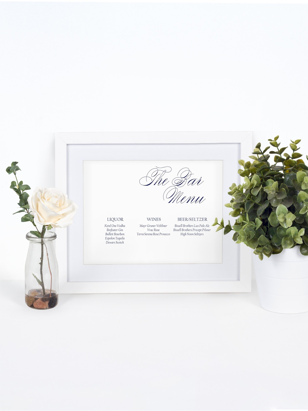 Elegant Drink Menu for Your Wedding Bar - Etsy