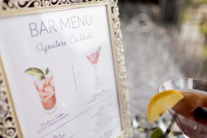Signature Drink Sign for Weddings Modern Drink Menu Design - Etsy