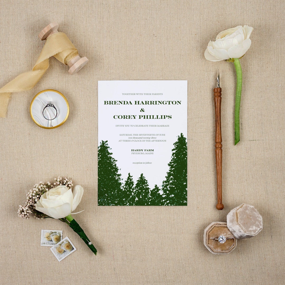 Summer Camp Wedding Invitations | Outdoorsy Woods Invitation | Woodland ...