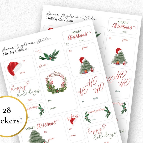 Christmas Stickers Sheet - Etsy