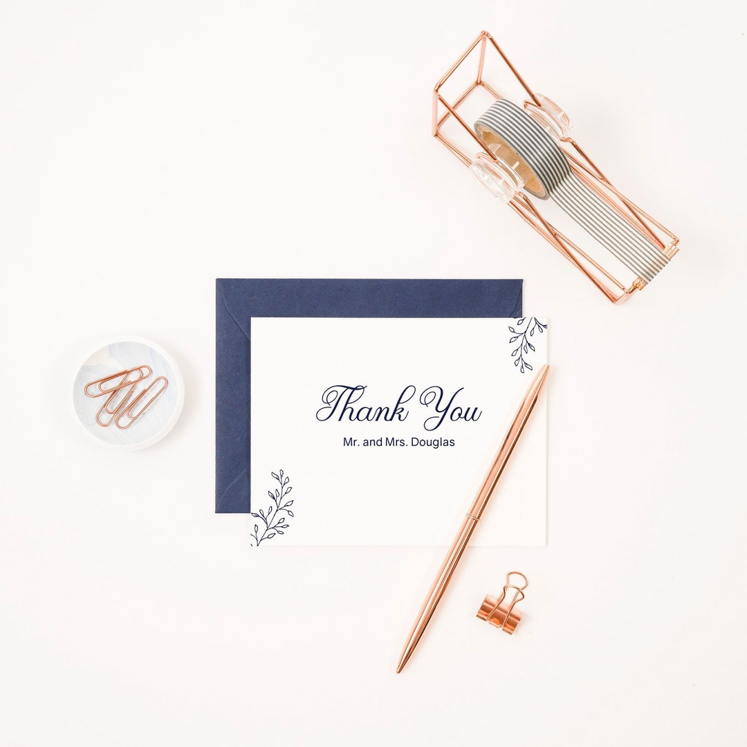 Classic Thank You Card for Weddings or Business - Etsy