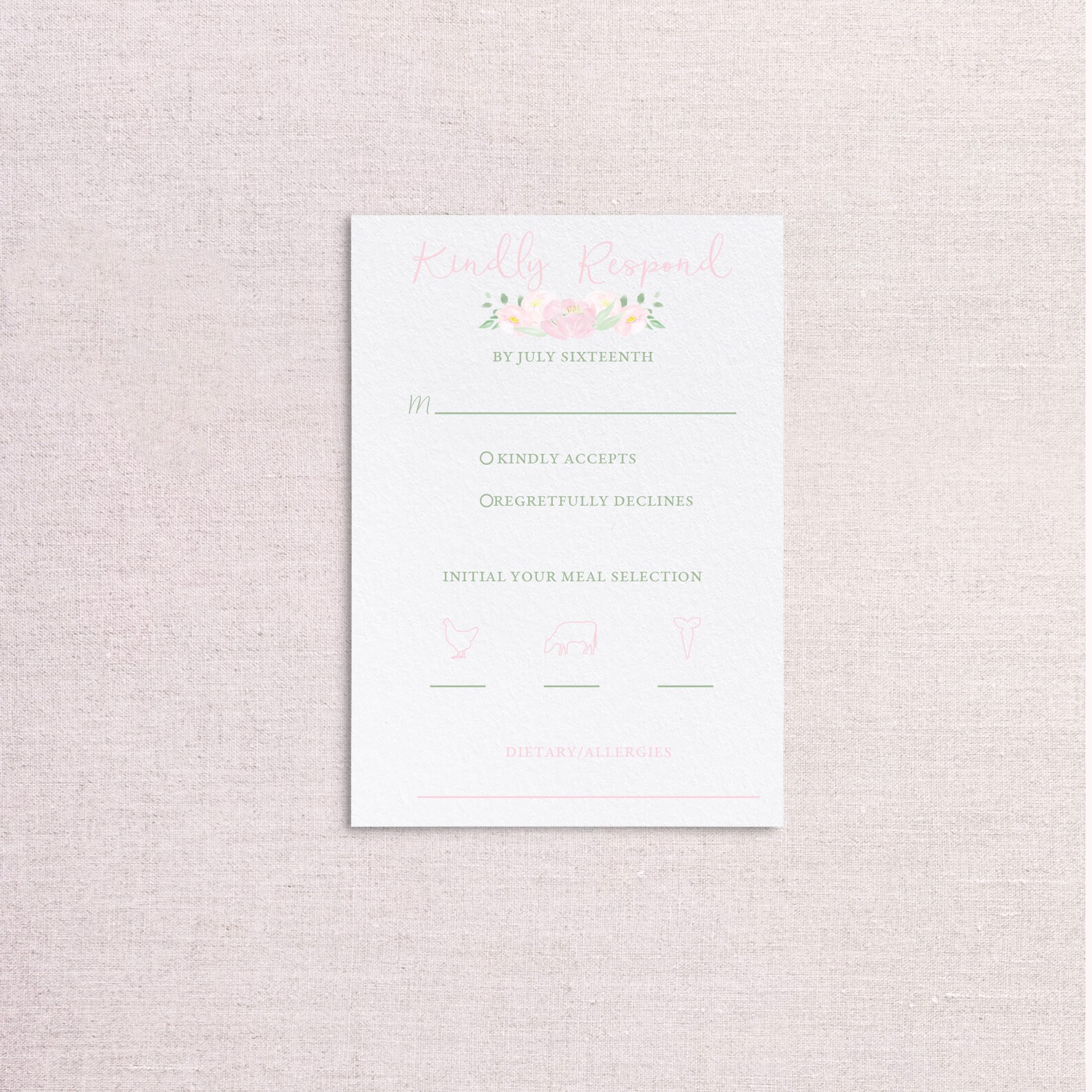 Southern Wedding Invitation With Watercolor Monogram Crest | Elegant ...
