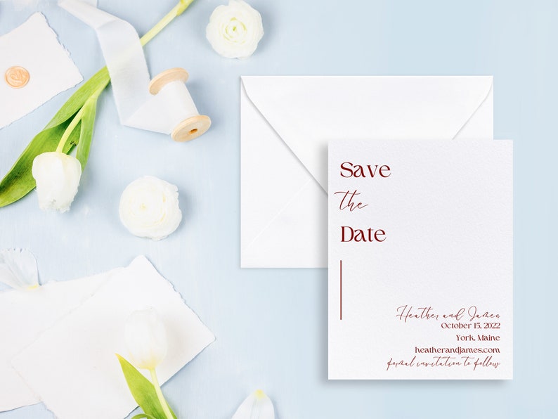 CANVA TEMPLATE Minimalist Save the Date | DIY Non-photo Save the Dates ...