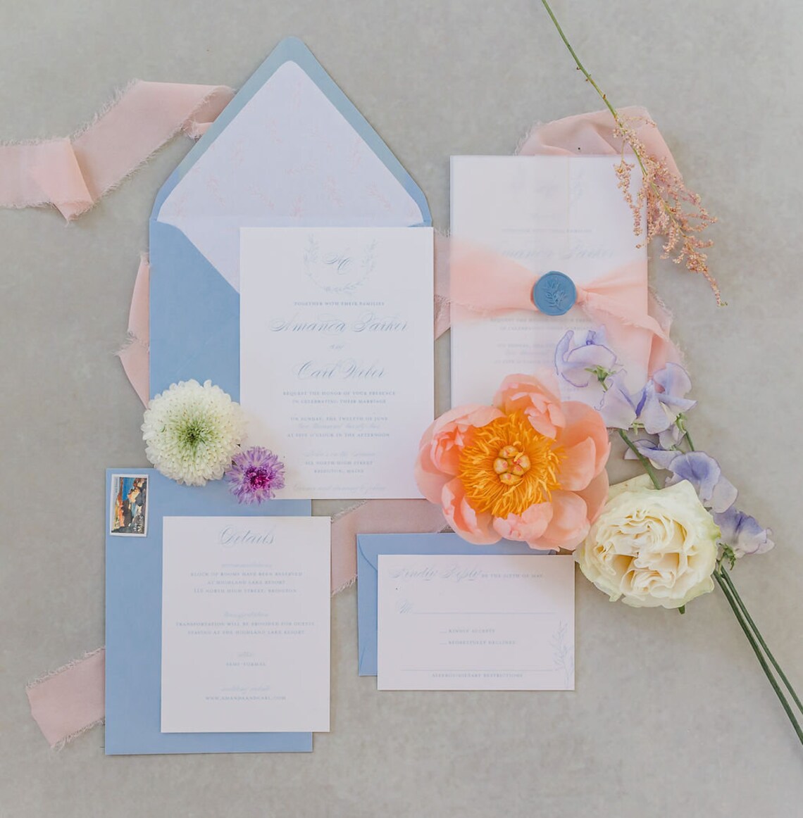 Timeless and Classic Wedding Invitations Wedding Invites With Monogram ...