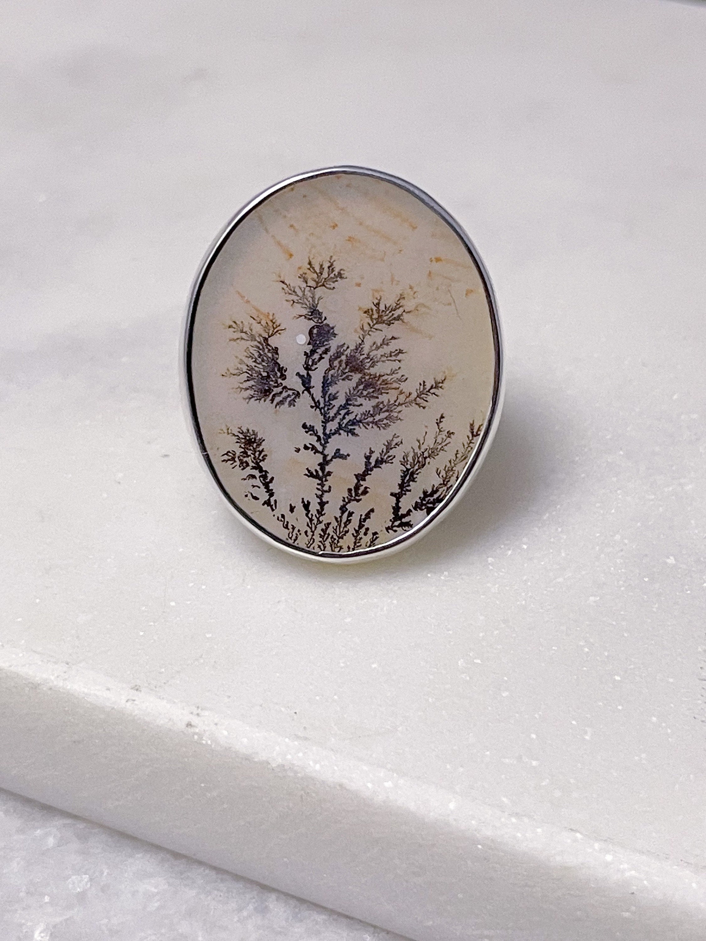Specimen Collection: Botanical Dendritic Agate Oval Statement - Etsy
