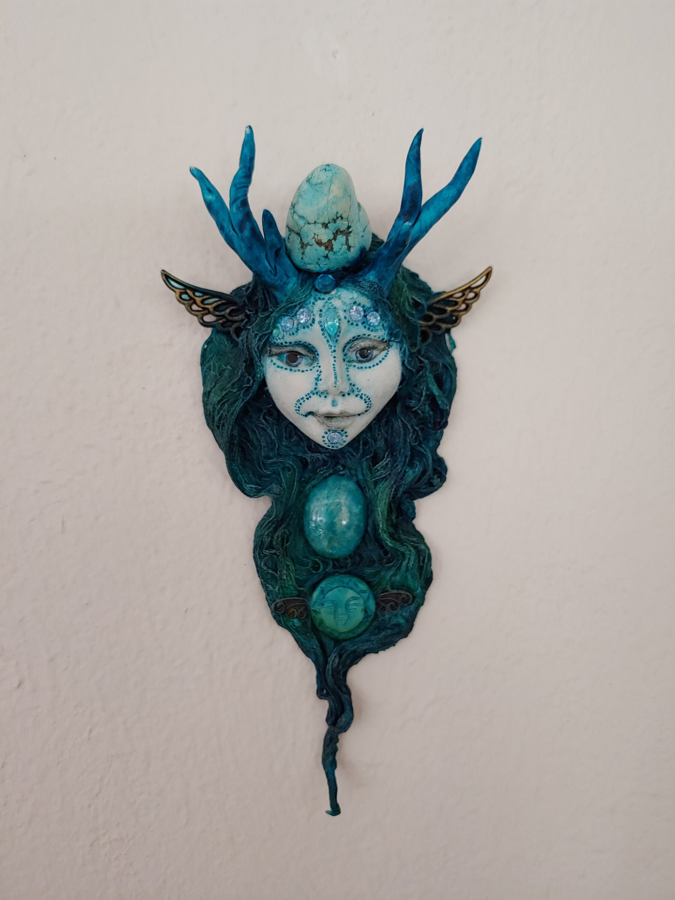 Antlered Elven Spirit Porcelain Wall Hanging - Etsy