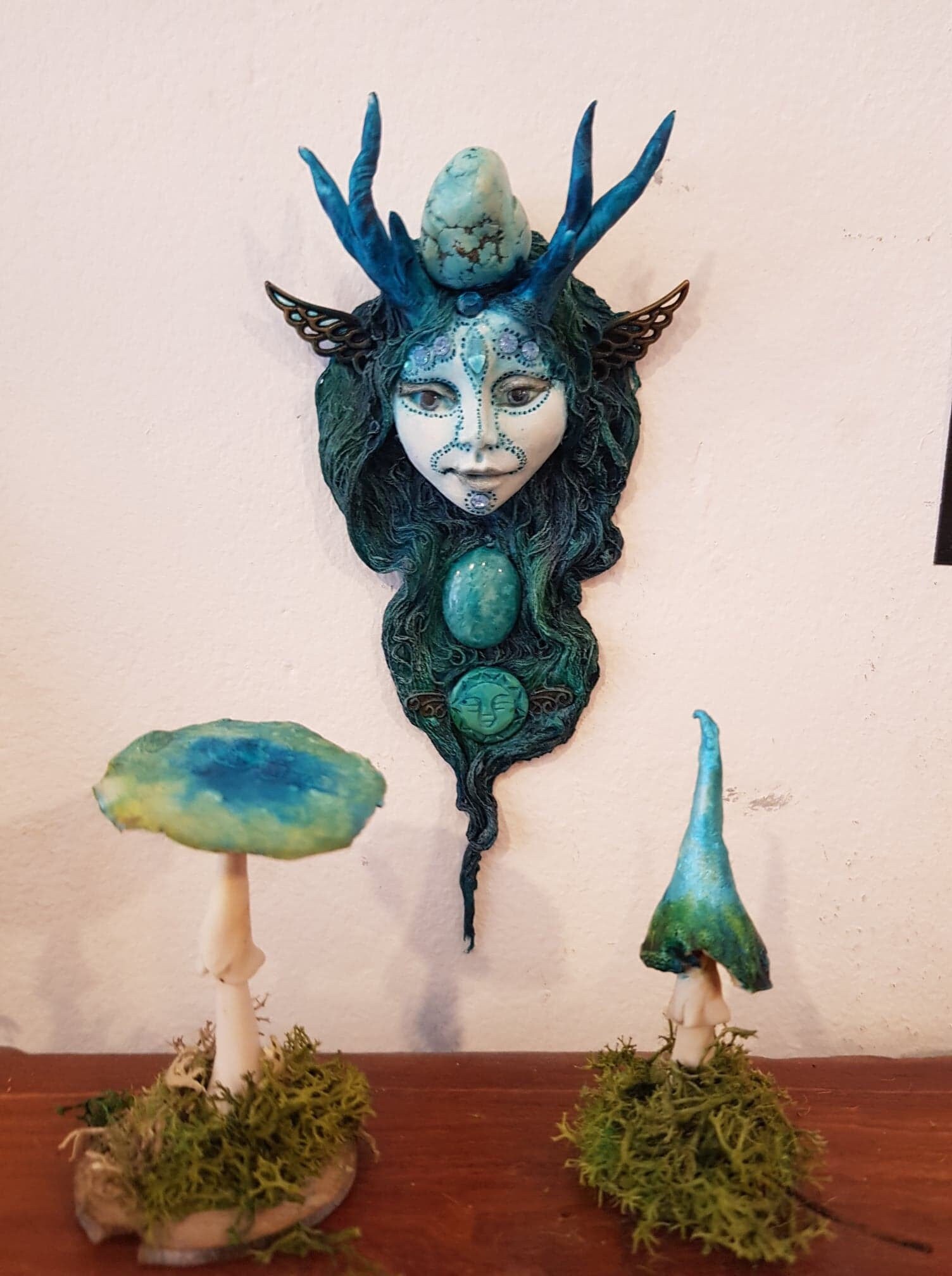 Antlered Elven Spirit Porcelain Wall Hanging - Etsy