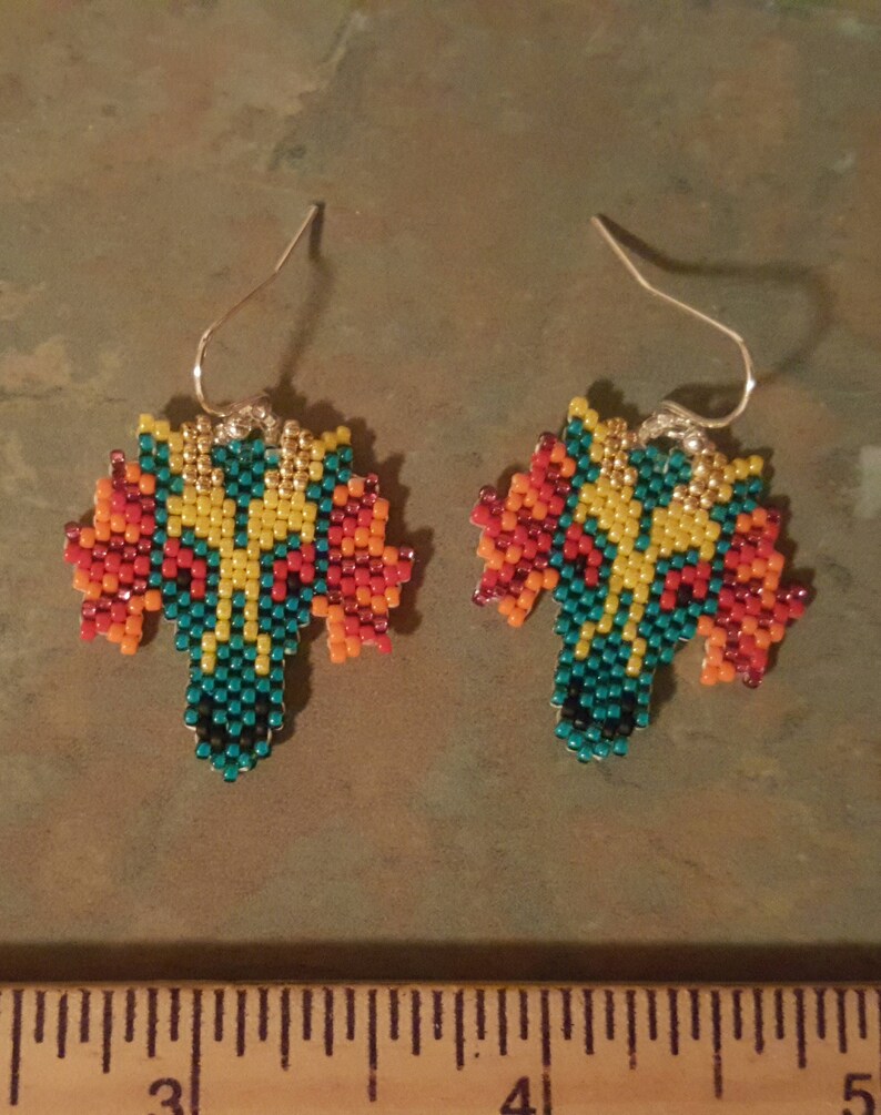 Beaded Dragon Earrings - Etsy