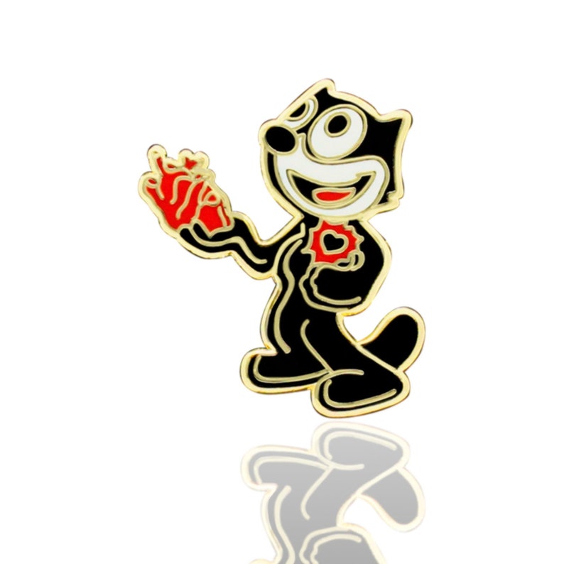 Felix the Cat Ripped Heart Enamel Pin Lapel Pin Brooch - Etsy