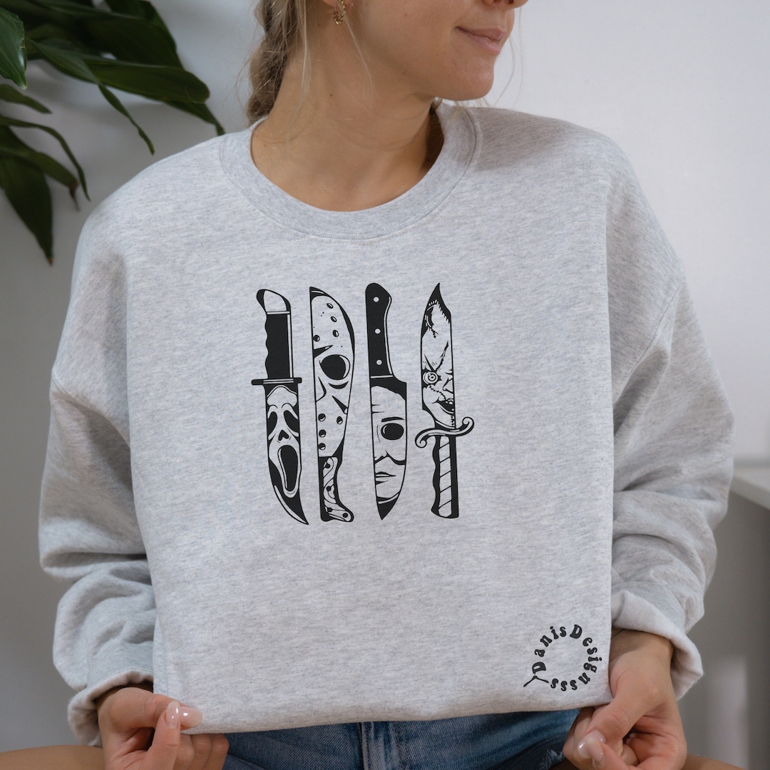 Scary Movies Sweatshirt Spooky Sweater Spooky Movies Sweater Halloween ...