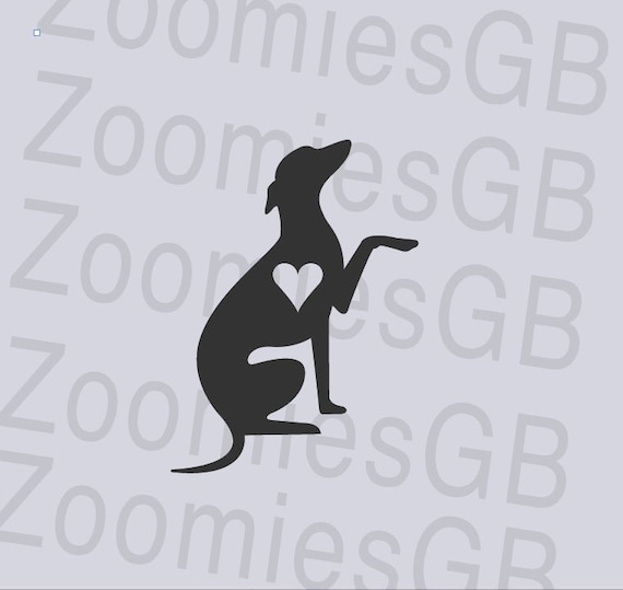 WHIPPET HEART STICKER Iggy Car Decal. Whiggy Sticker Lurcher | Etsy